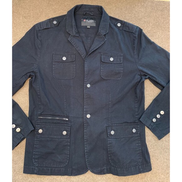 Guess | Jackets & Coats | Guess Military Jacket Mens Xl Caargo Pockets ...